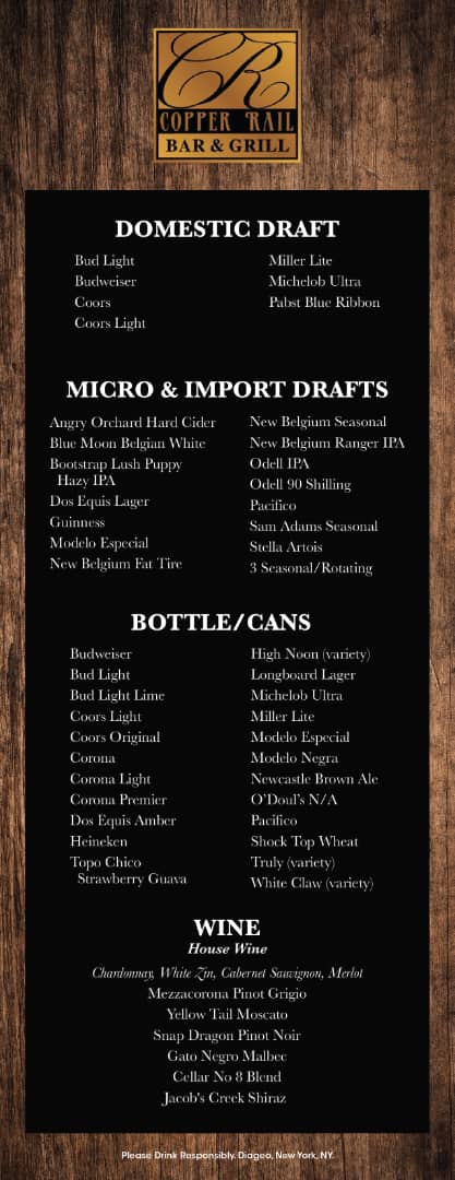 Menu – Copper Rail Brighton, Co